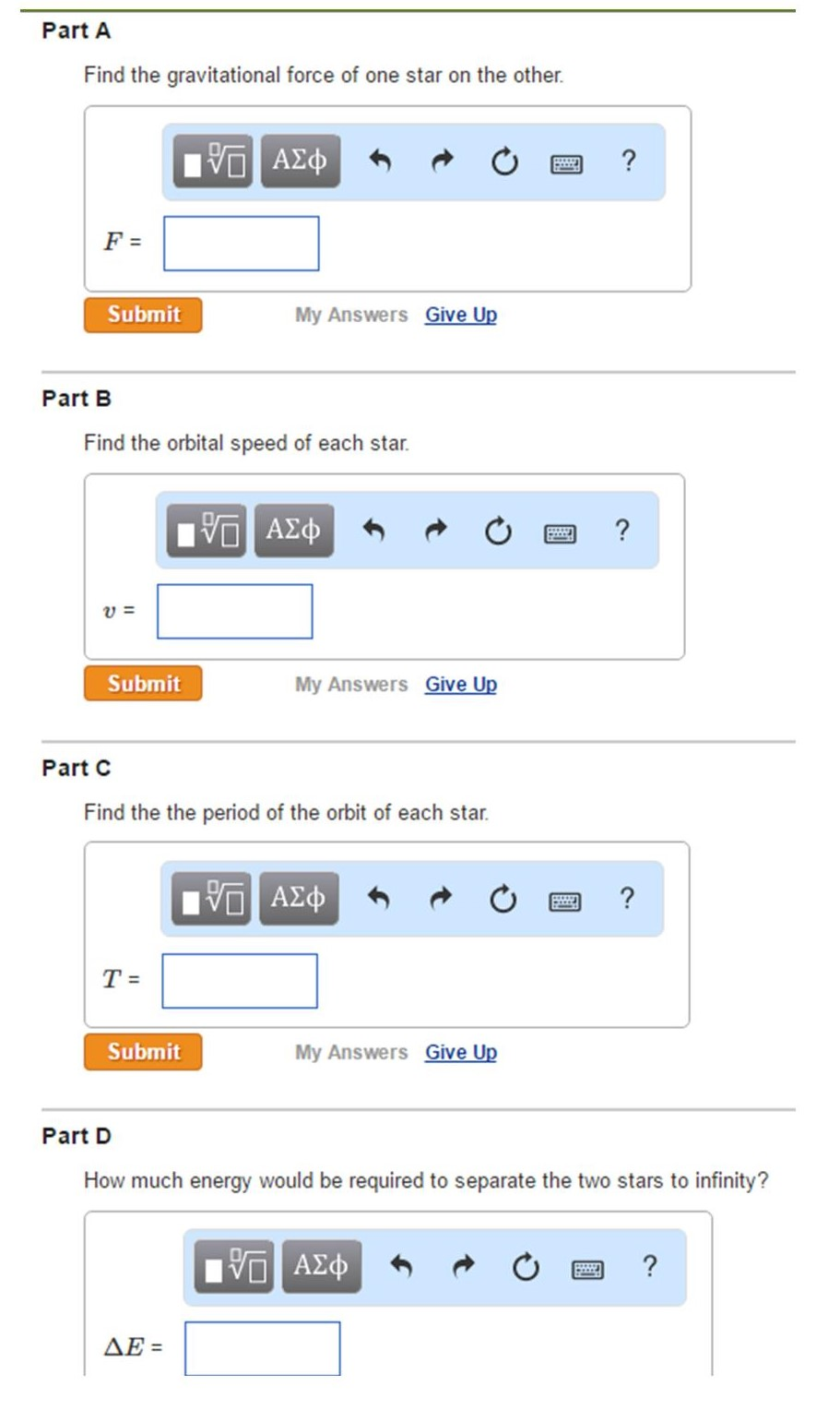 Solved Two identical stars with mass M orbit around their | Chegg.com