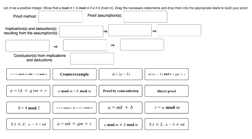 Solved Let m be a positive integer. Show that a mod m = b | Chegg.com