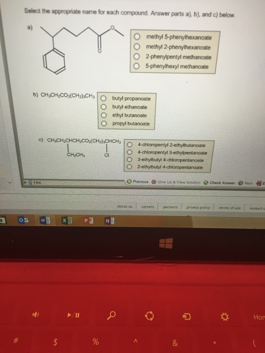 Solved Select the appropriate name for each compound. Answer | Chegg.com