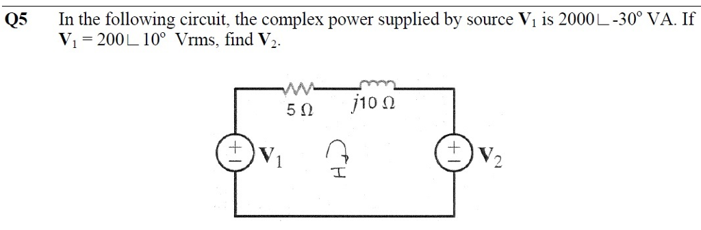 Solved In the following circuit, the complex power supplied | Chegg.com