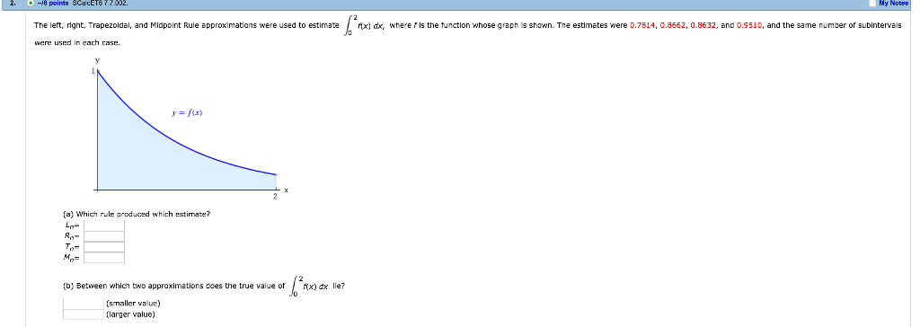 Solved The left, right, Trapezoidal, and Midpoint Rule | Chegg.com