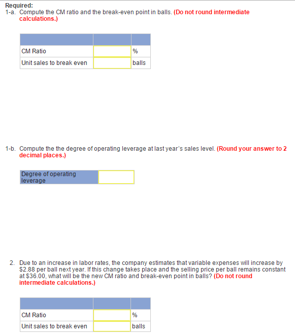 Solved Problem 5-20 Various CVP Questions: Break-Even Point; | Chegg.com