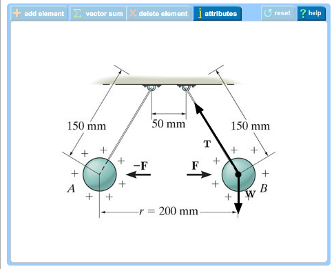 Solved Two electrically charged pith balls, each having a | Chegg.com