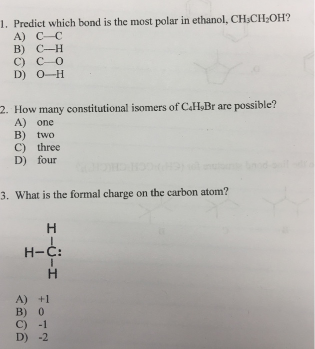 Solved Predict which bond is the most polar in ethanol, How | Chegg.com