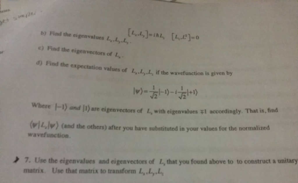 Solved Consider the operators Lx, Ly, Lz, and L^2 shown | Chegg.com