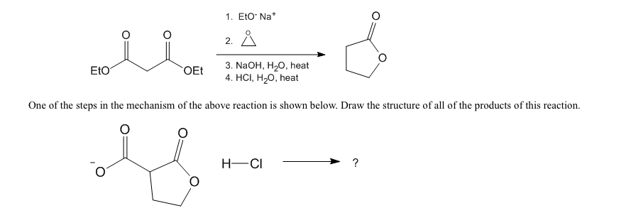 Solved . Eto Na 2. 3. NaOH, H2O, heat 4. HCI, H2O, heat Eto | Chegg.com