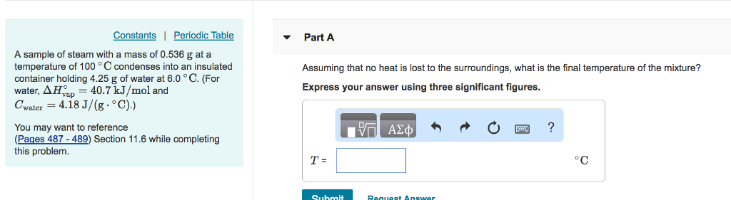 Solved Constants|Periodic Table Part A A sample of steam | Chegg.com