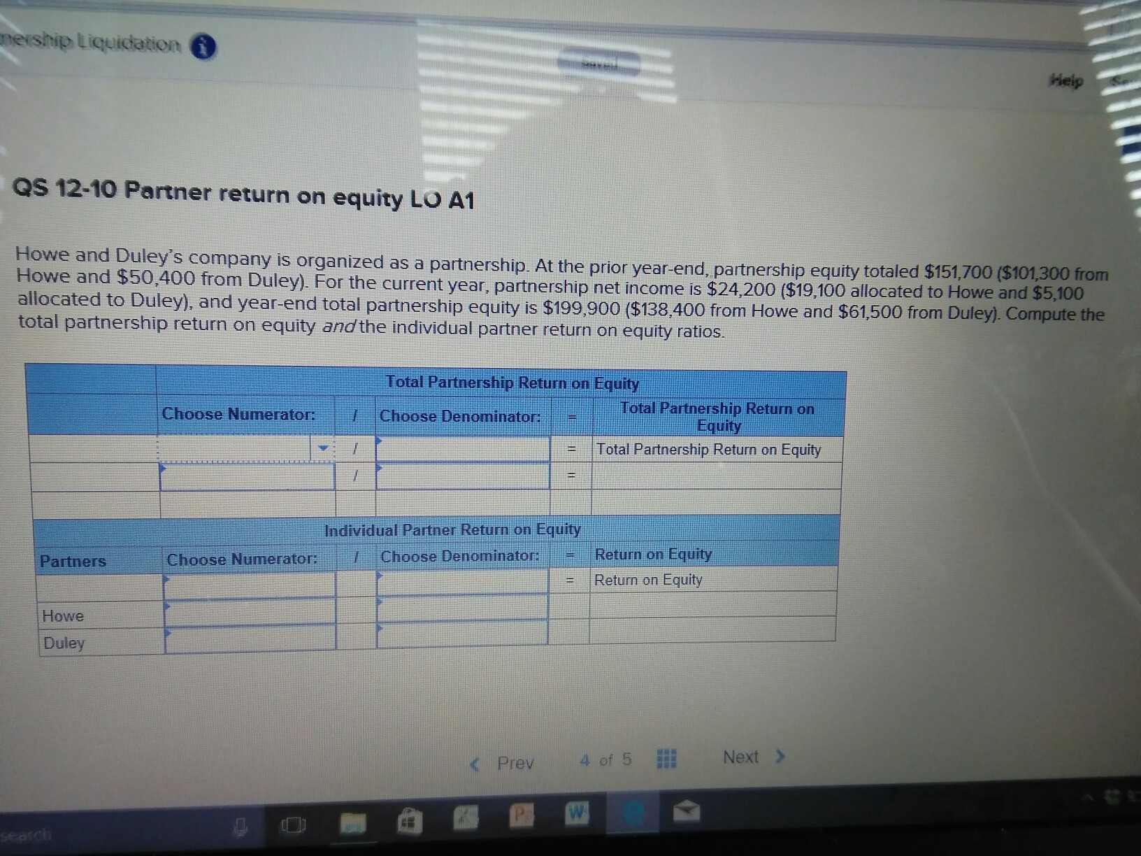 Solved neeshigh Liquidation。 Heip Qs 12-10 Partner return on | Chegg.com