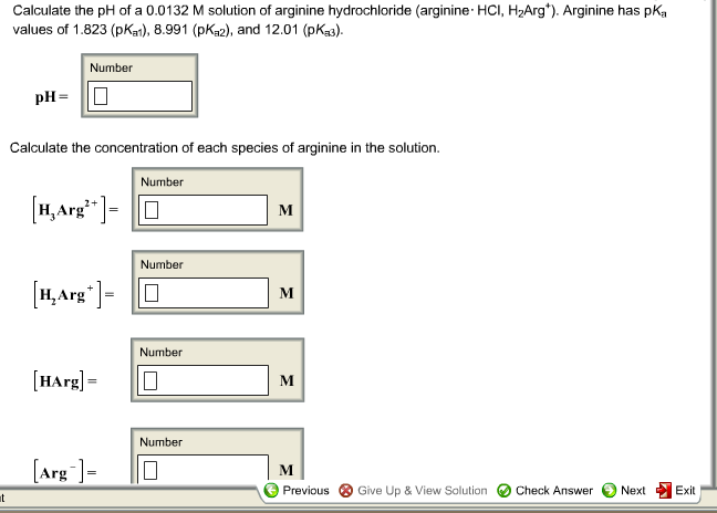 Solved Calculate the pH of a 0.0132 M solution of arginine | Chegg.com