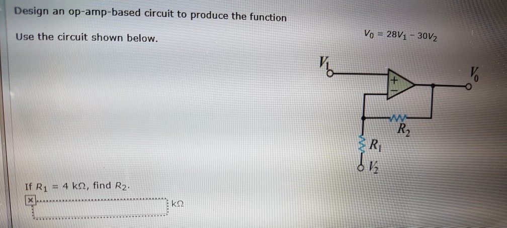 Solved Design an op-amp-based circuit to produce the | Chegg.com