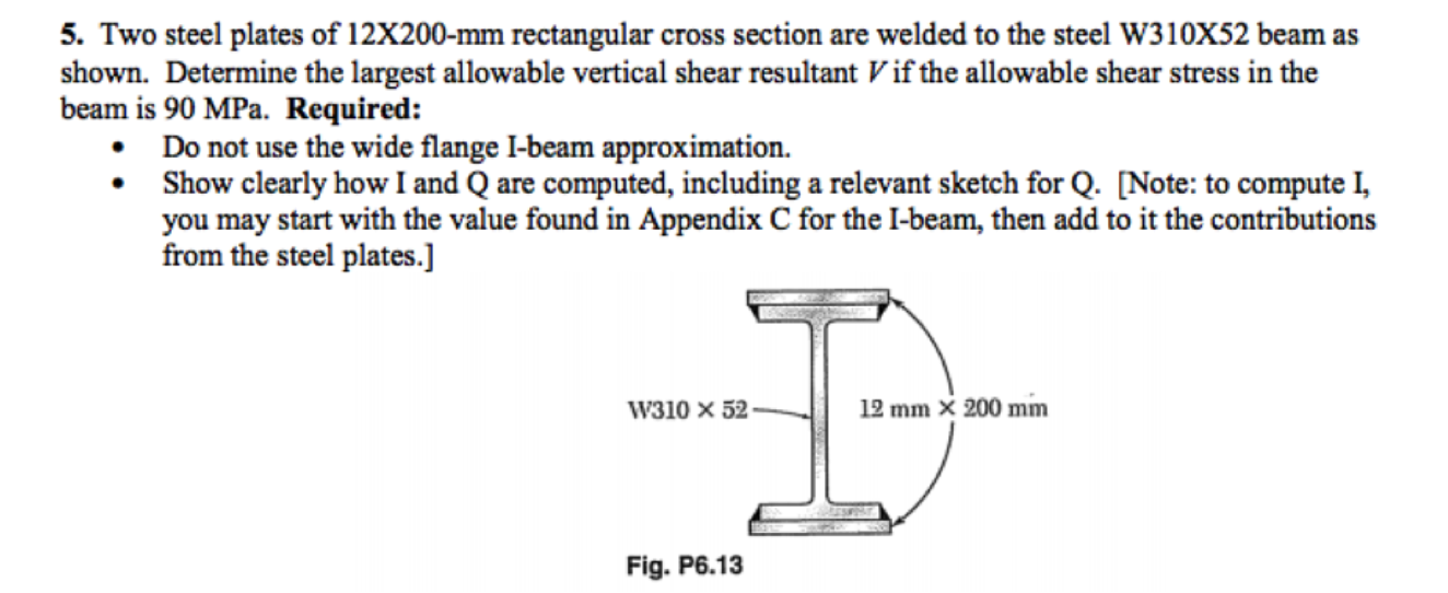 5. Two steel plates of 12X200-mm rectangular cross | Chegg.com