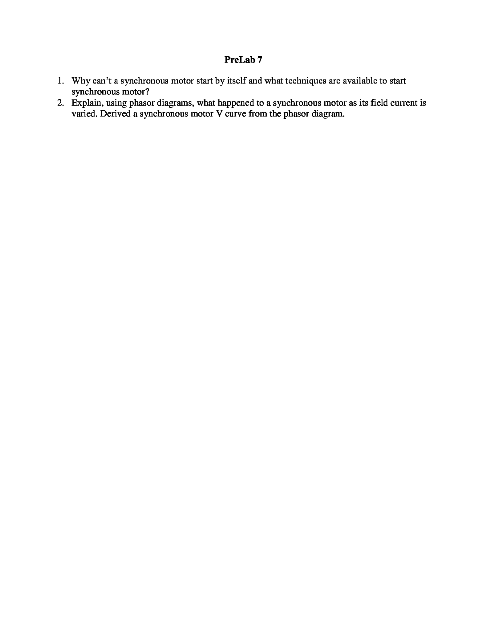 Solved Why Cant A Synchronous Motor Start By Itself And 