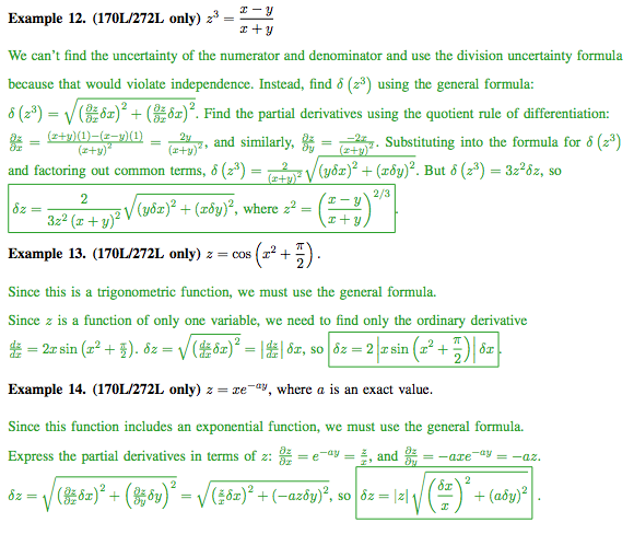 Solved Uncertainty Propagation Examples Instructions: . Find | Chegg.com