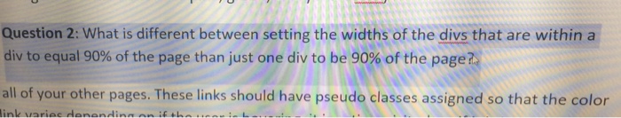 Solved What is different between setting the widths of the | Chegg.com