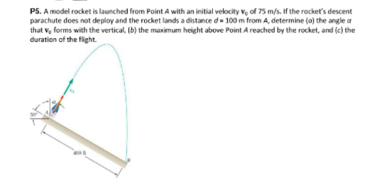 Solved A Model Rocket Is Launched From Point A With In