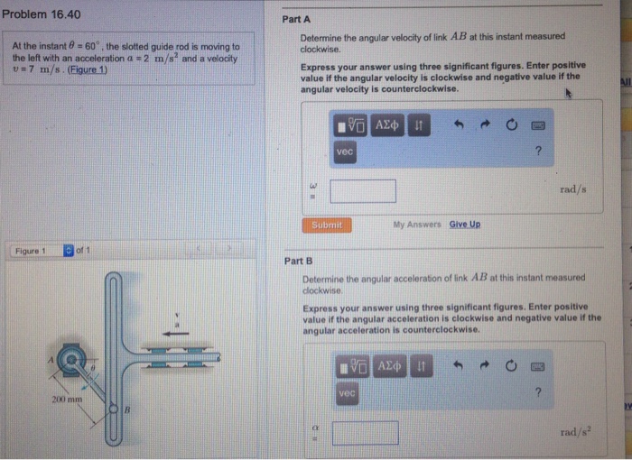 Solved At the instant theta = 60 degree, the slotted guide | Chegg.com