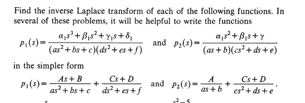 Solved Find the inverse Laplace transform of each of the | Chegg.com