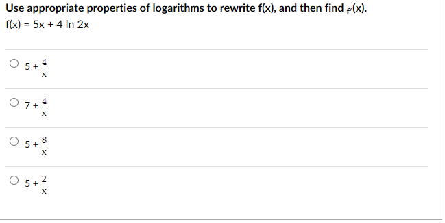 Solved Use appropriate properties of logarithms to rewrite | Chegg.com