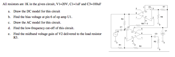 Solved All resistors are 1K in the given circuit, V1=20V, | Chegg.com