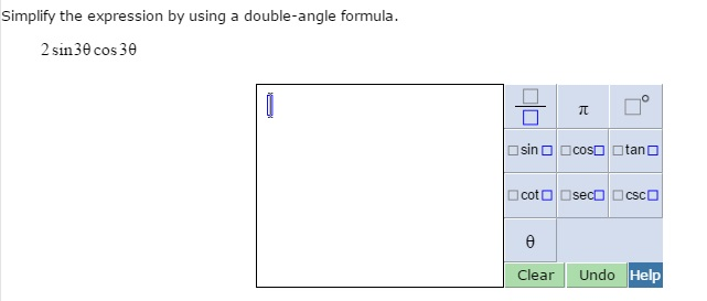 Solved Simplify the expression by using a double-angle | Chegg.com
