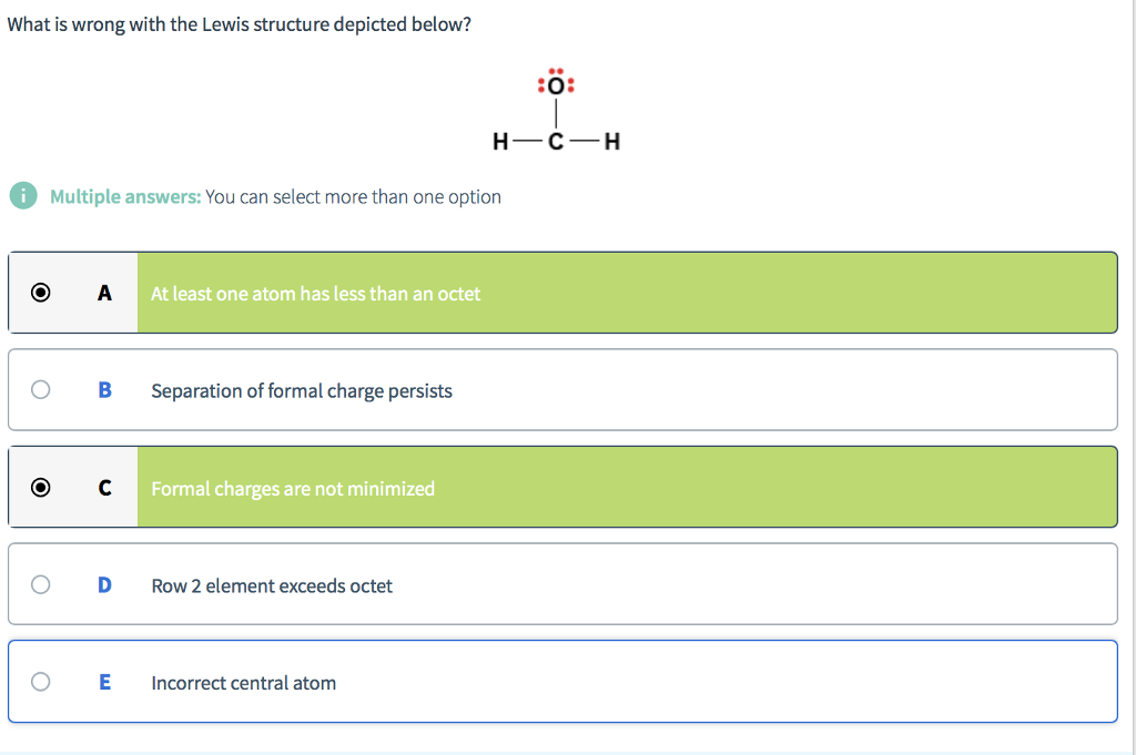 Solved What is wrong with the Lewis structure depicted | Chegg.com