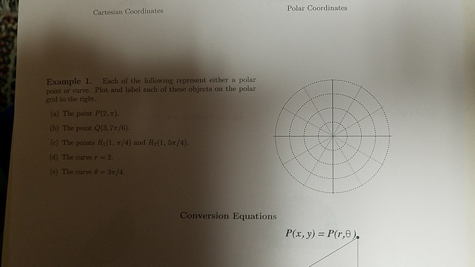 Solved Polar Coordinates Cartesian Coordinates Example 1. | Chegg.com