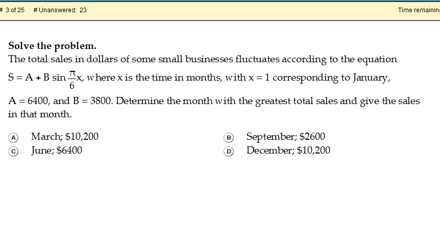Solved Solve the problem. The total sales in dollars of | Chegg.com