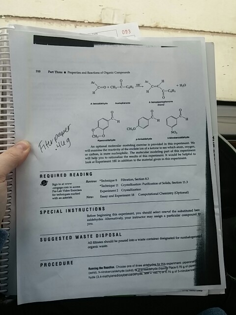 Solved we used p-anisaldehyde for the experiment. I am | Chegg.com