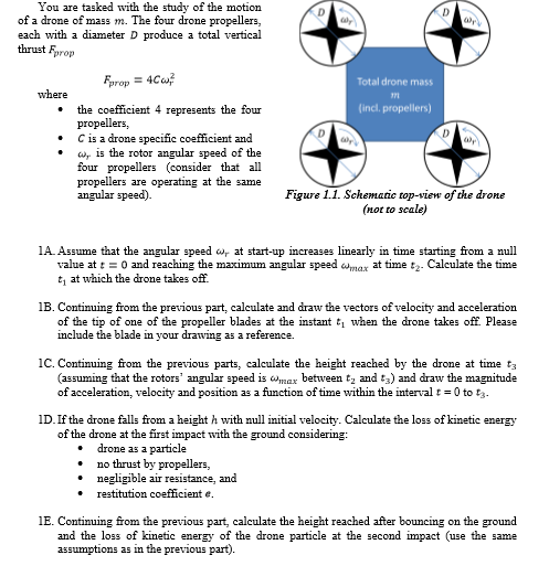 Solved Table of para meters for exercise rn |Drone mass C | Chegg.com