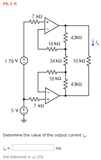 Determine the value of the output current io. Io = | Chegg.com Determine the value of the output current io. Io = | Chegg.com