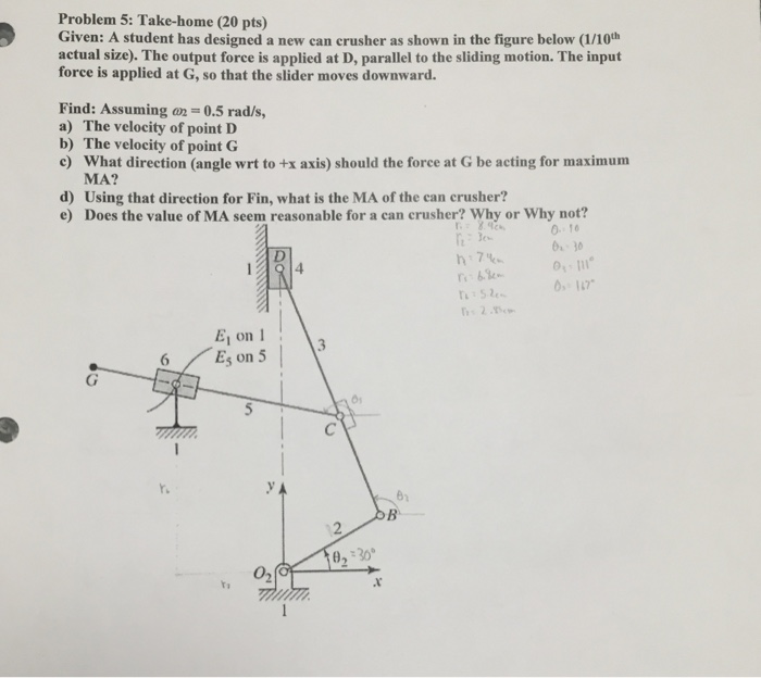 Solved a student has designed a new can crushers a shown in | Chegg.com