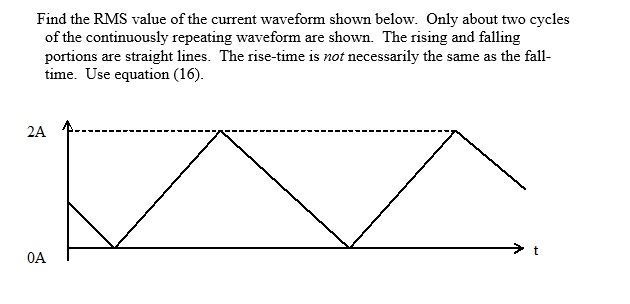 Solved Find the RMS value of the current waveform shown | Chegg.com