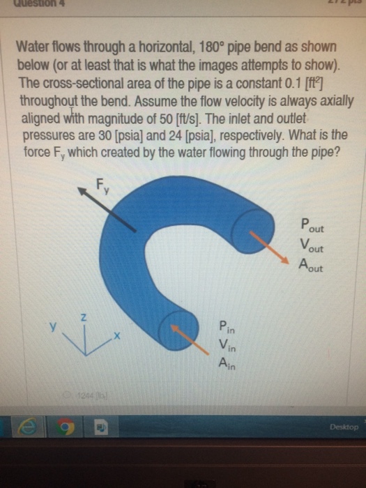Solved Water flows through a horizontal, 180degree pipe bend | Chegg.com