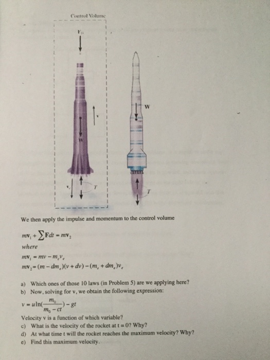 Solved The initial combined mass of a rocket and its fuel is | Chegg.com
