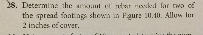 Solved 28. Determine the amount of rebar needed for two of | Chegg.com