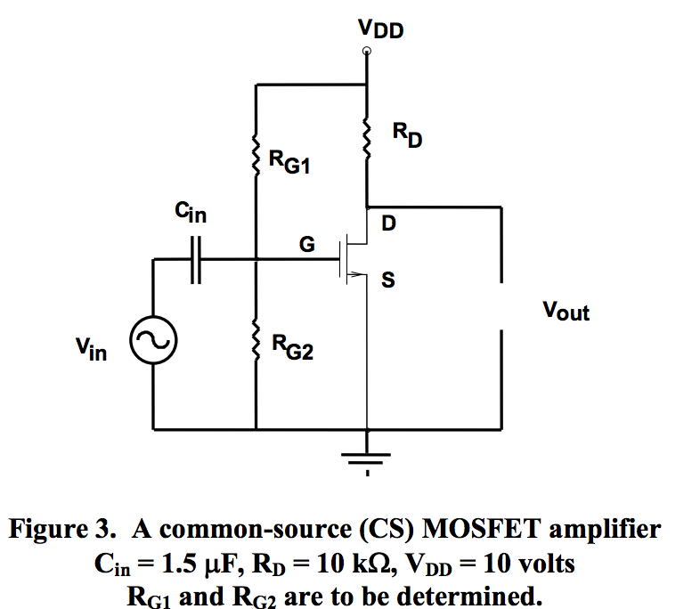 Solved 1. In Fig. 3 find RG1 and RG2 such that VGs 2 volts. | Chegg.com
