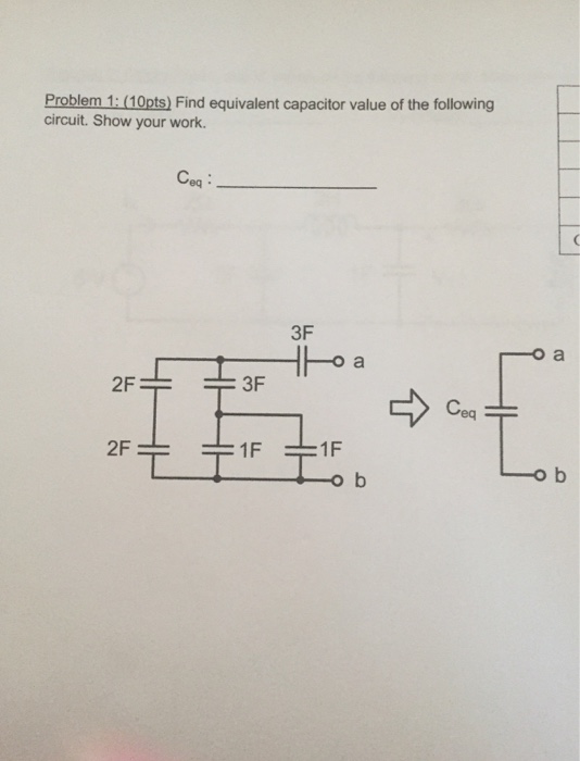 Solved Find equivalent capacitor value of the following | Chegg.com
