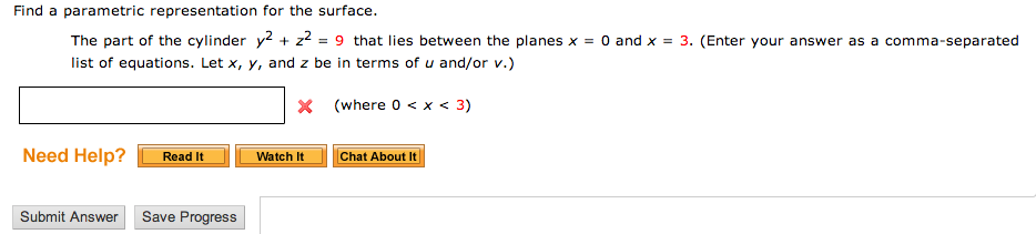 Solved Find A Parametric Representation For The Surface