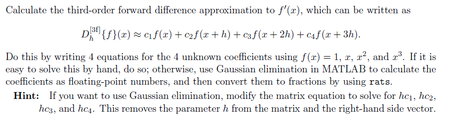Calculate the third-order forward difference | Chegg.com
