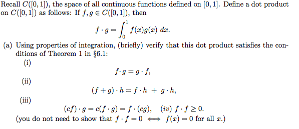 Solved Recall C([0,1]), the space of all continuous | Chegg.com