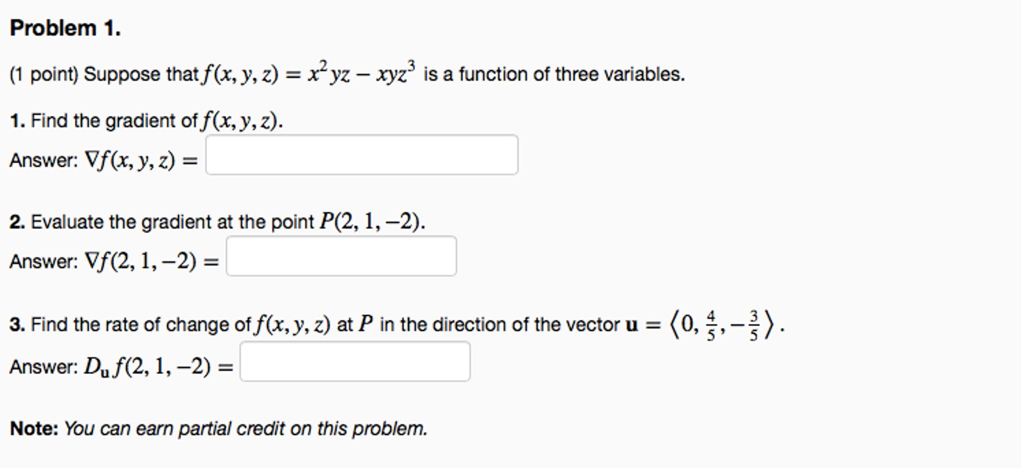 Solved Suppose that f(x, y, z) = x^2yz - xyz^2 is a function | Chegg.com