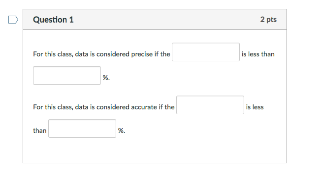 For this class, data is considered precise if | Chegg.com