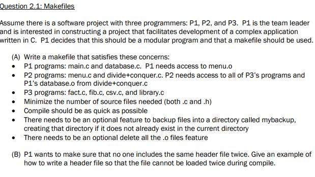 Assume there is a software project with three | Chegg.com