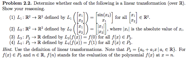 Solved Determine whether each of the following is a linear | Chegg.com