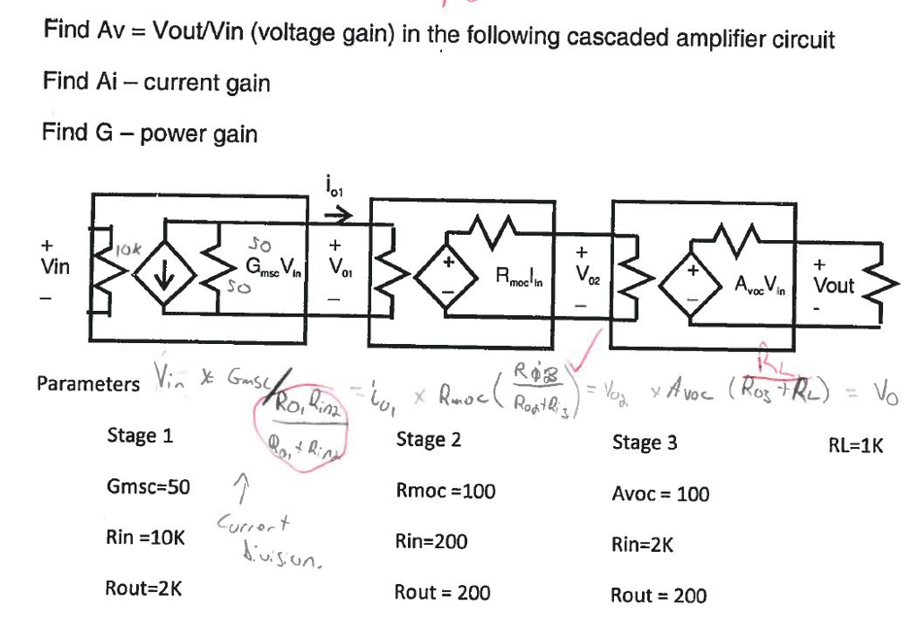 Solved Find Av = Vout/Vin (voltage gain) in the following | Chegg.com