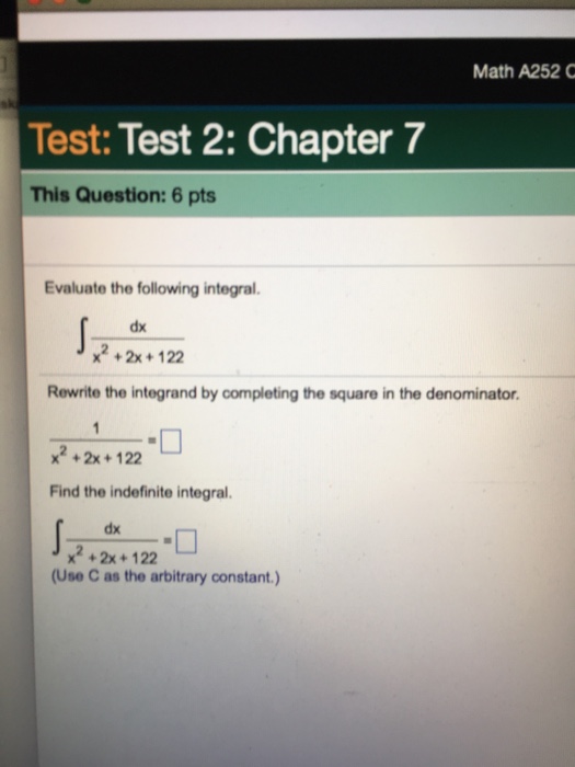 Solved Evaluate the following integral integral dx/x^2 + 2x | Chegg.com