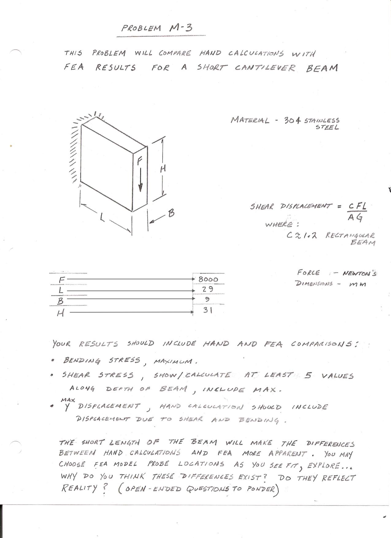 This problem will compare hand calculations with fea | Chegg.com