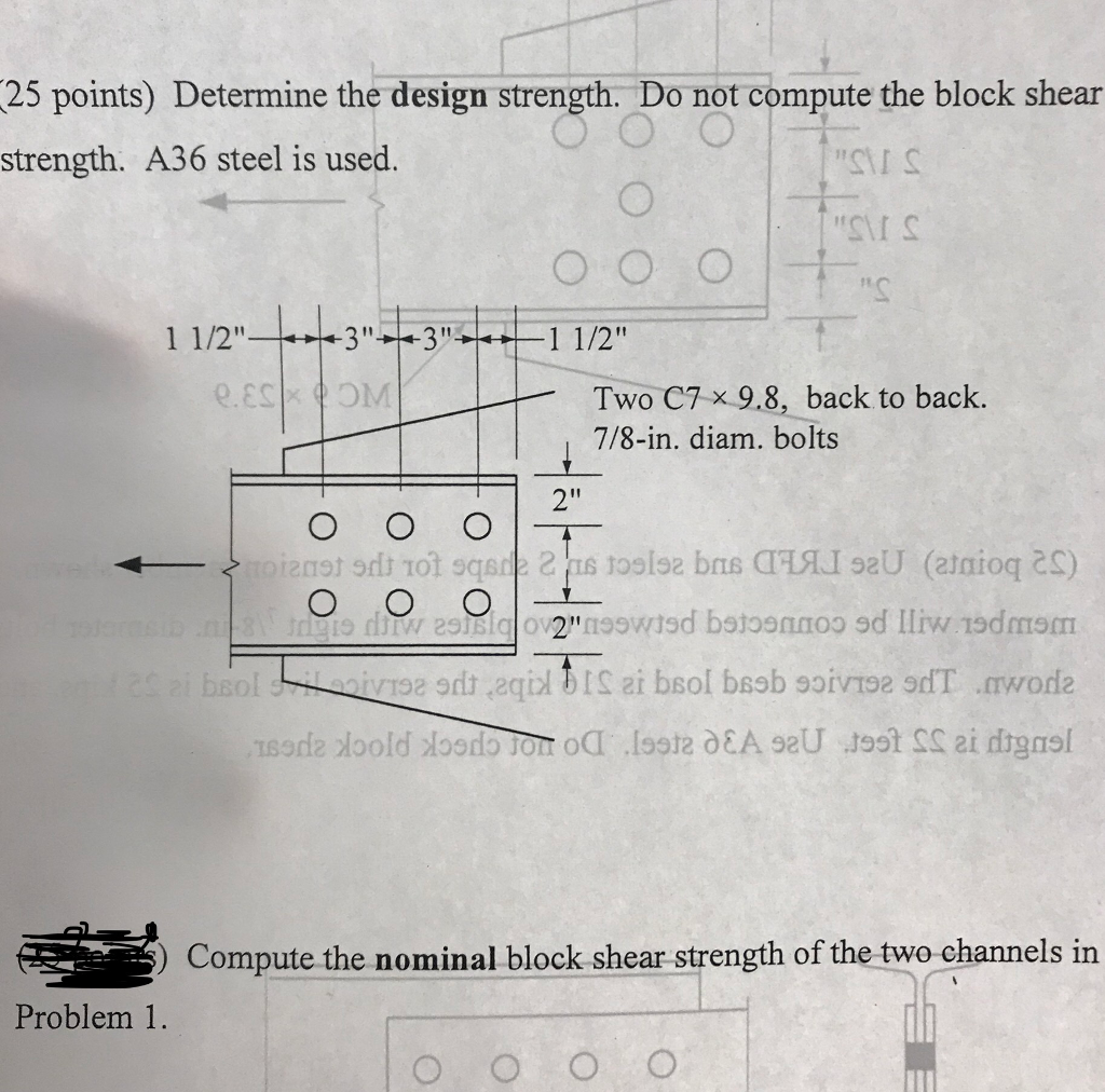 Solved 25 points) Determine the design strength. Do not | Chegg.com
