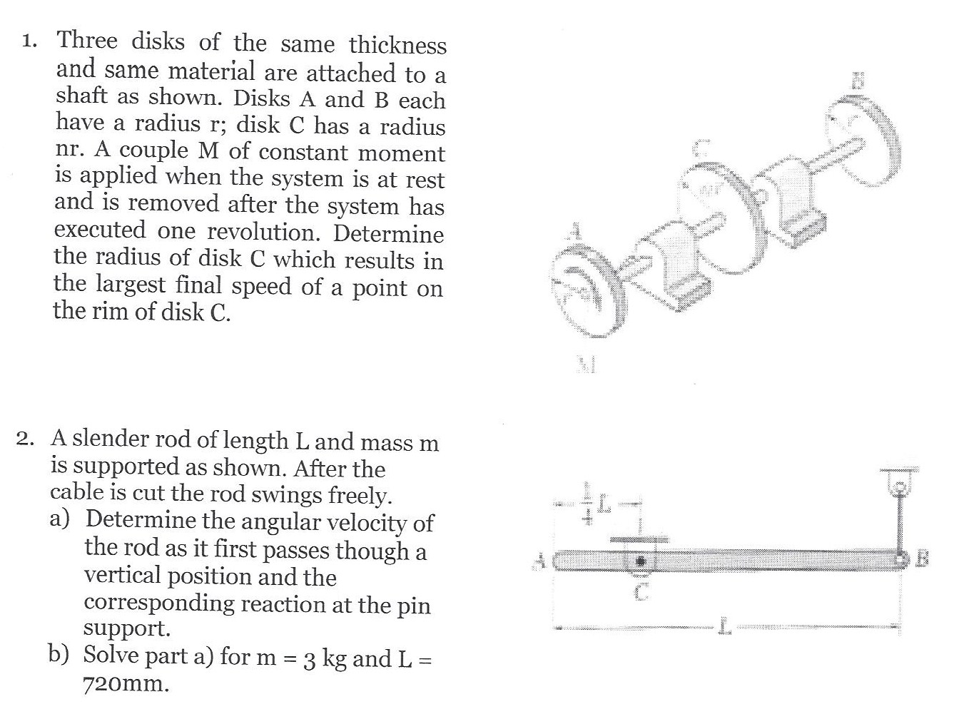 Solved Three disks of the same thickness and same material | Chegg.com