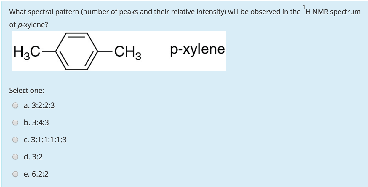 Solved What spectral pattern (number of peaks and their | Chegg.com